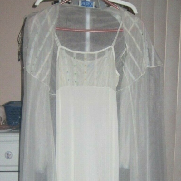 I Do Jr. | Intimates & Sleepwear | Vintage Peignoir Set Chiffon Sheer ...